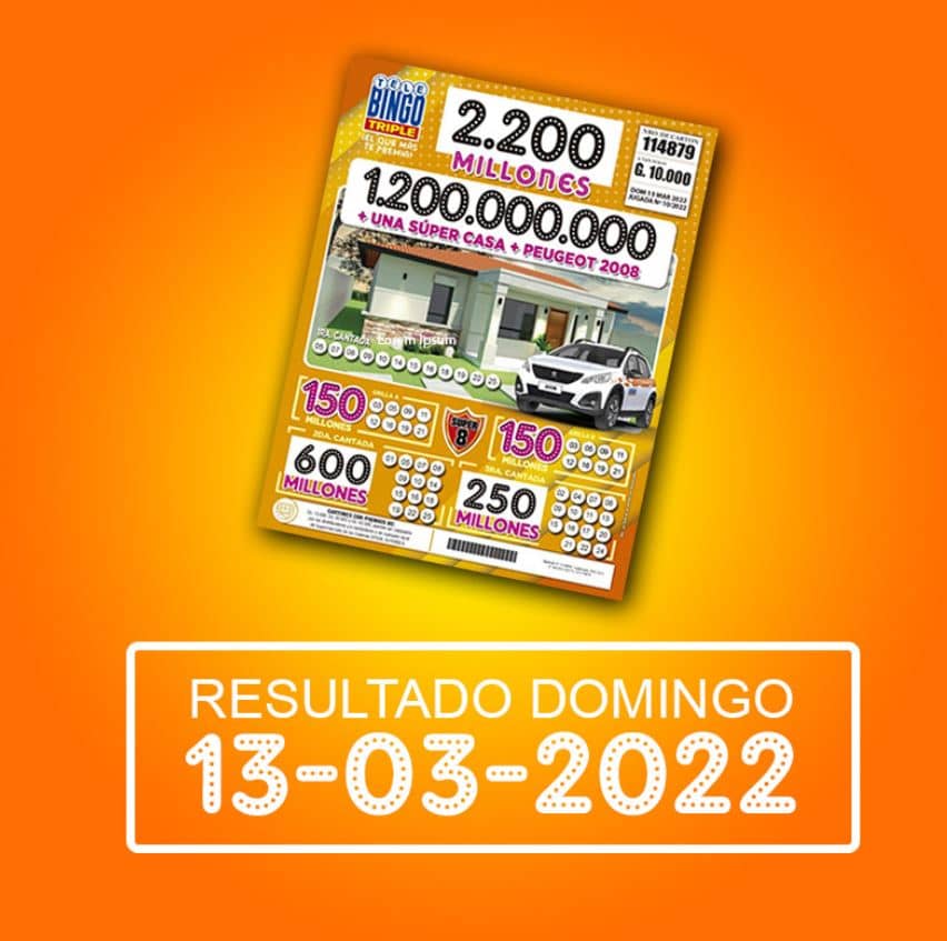 Resultado del Sorteo de Telebingo Triple 13 de Marzo 2022
