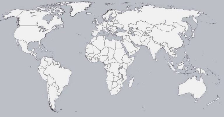 Planisferio con división política y nombres 🌎 Descargar Imprimir PDF
