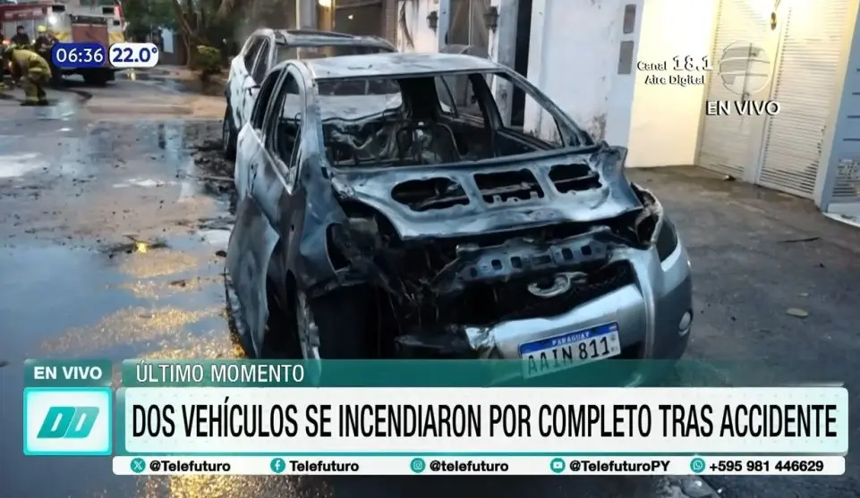 VIDEO: Conductor ebrio causa choque y desata incendio en Asunción