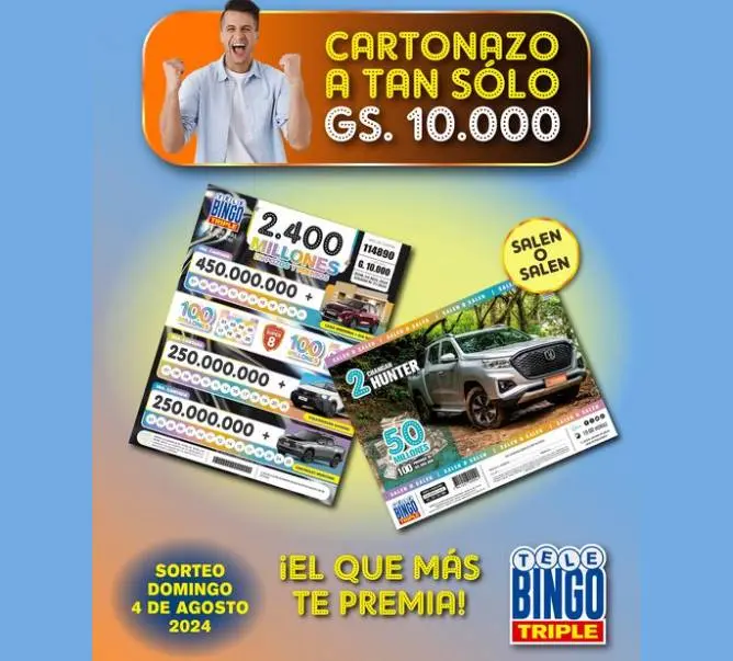 Telebingo Triple Resultado del Sorteo del 04 de Agosto 2024